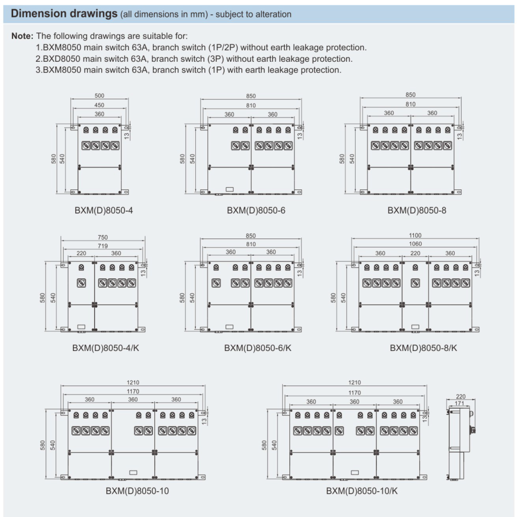 Boîtes de distribution d’éclairage antidéflagrantes Série BXM(D)8050 ...